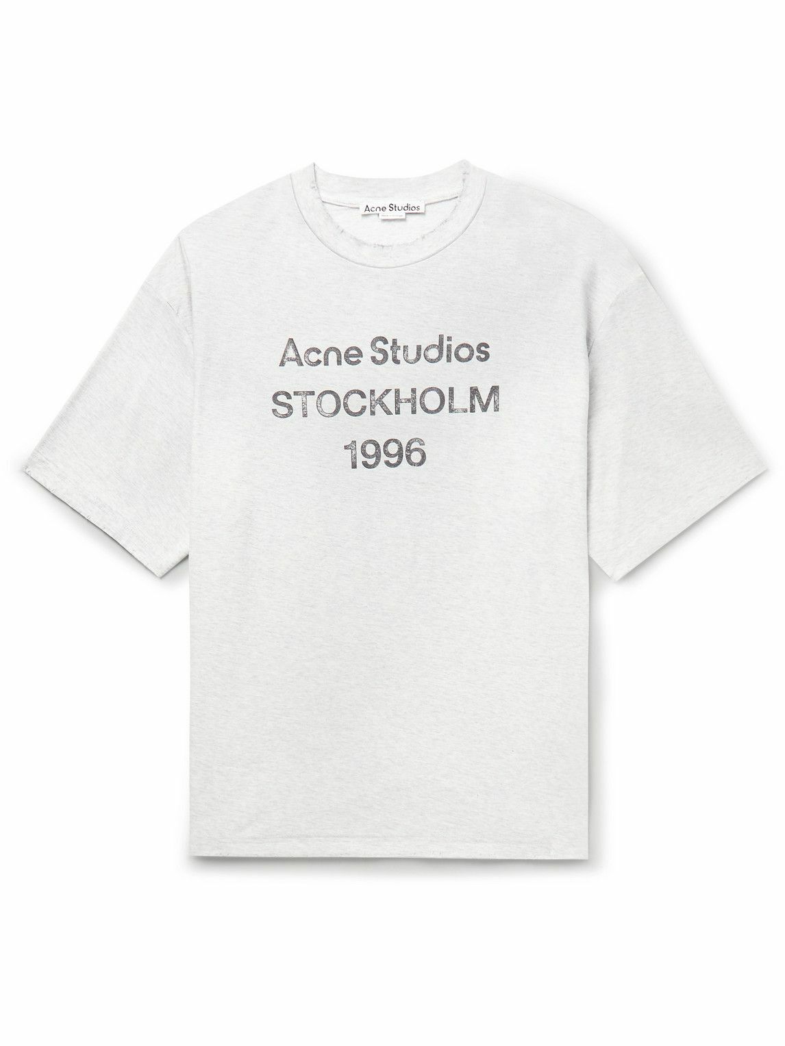 Acne Studios - Oversized Distressed Logo-Print Cotton and Hemp-Blend ...