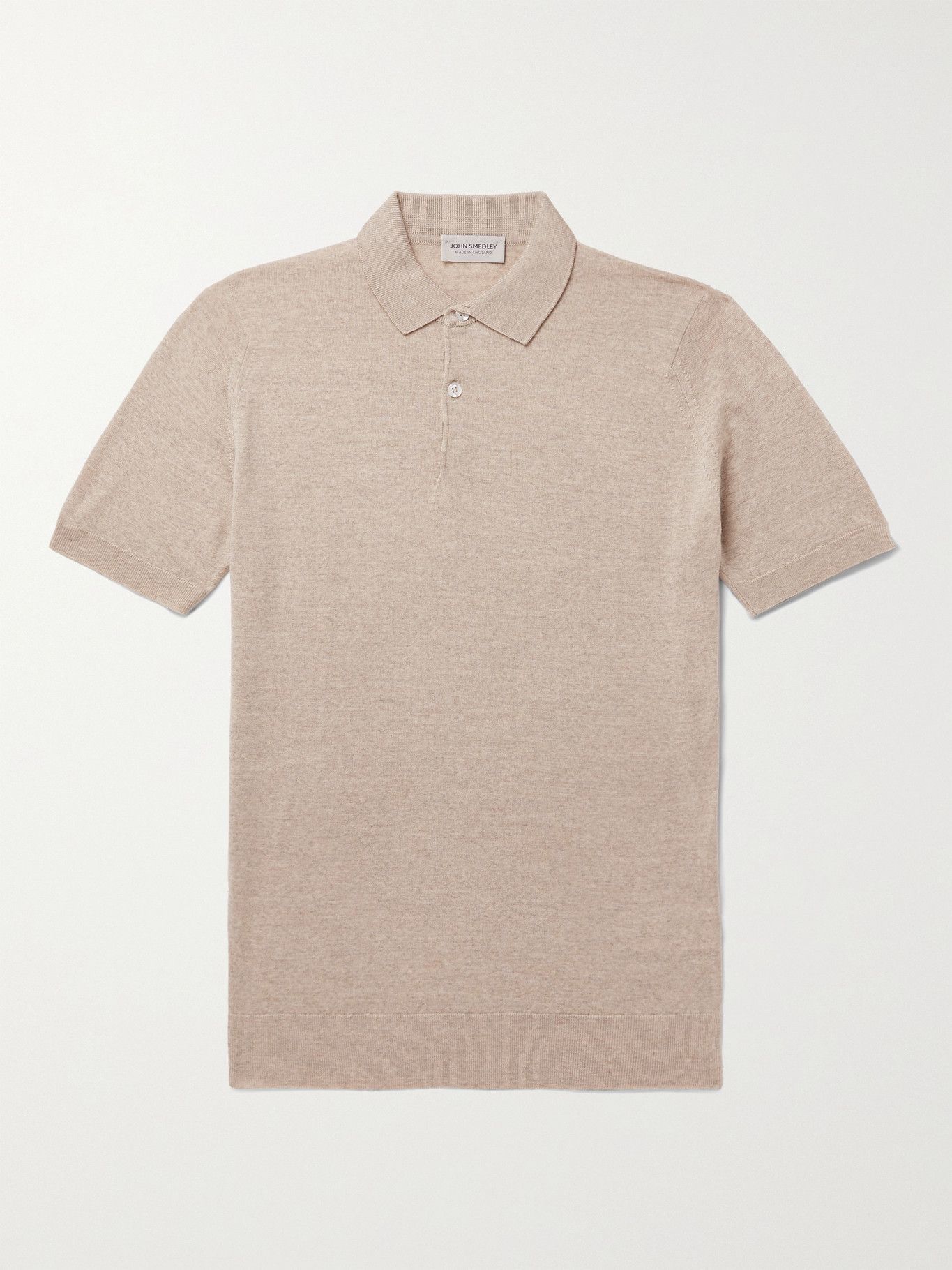 JOHN SMEDLEY - Payton Merino Wool Polo Shirt - Brown John Smedley