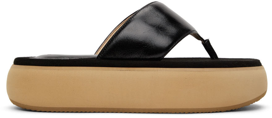 OSOI Black Boat Sporty Platform Sandals OSOI