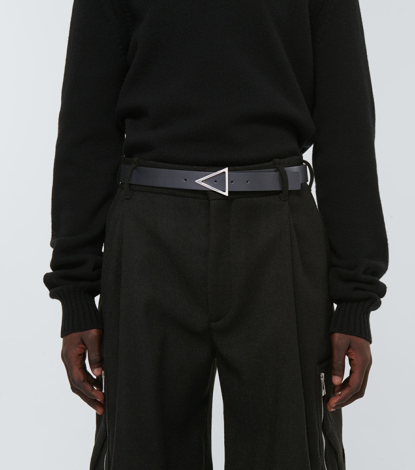 Bottega Veneta - Triangle buckle leather belt Bottega Veneta