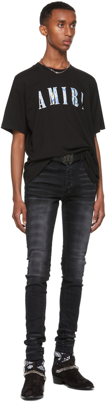 AMIRI Black Paisley Core Logo T-Shirt Amiri