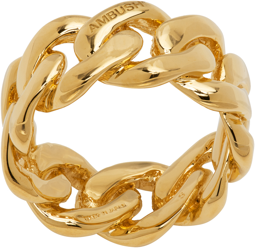 AMBUSH Gold Curb Chain Ring Ambush