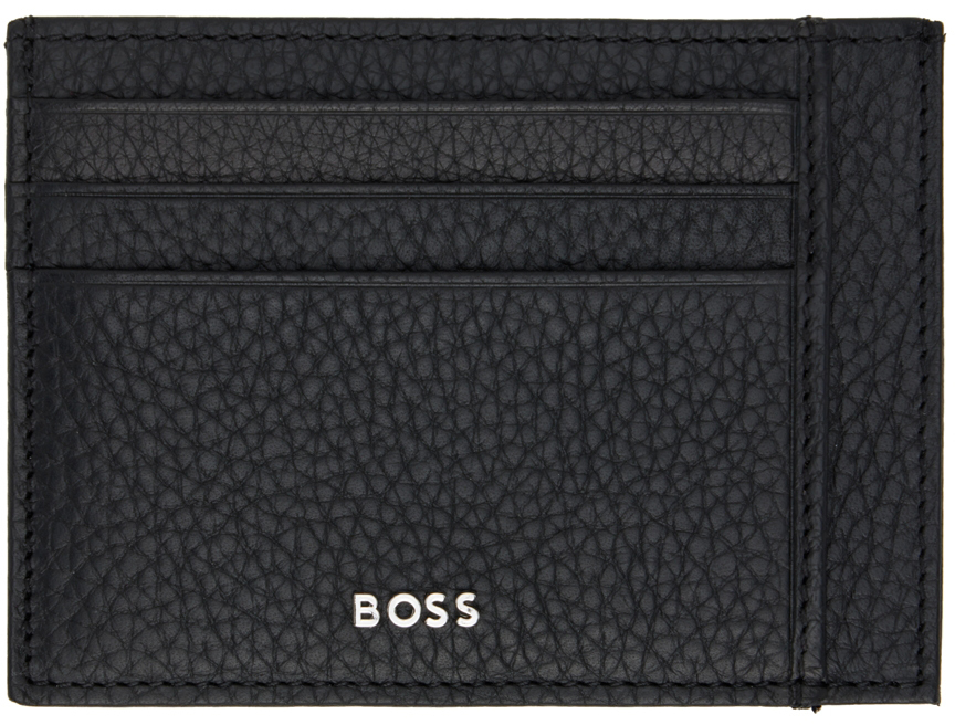 Boss Black Leather Card Holder BOSS