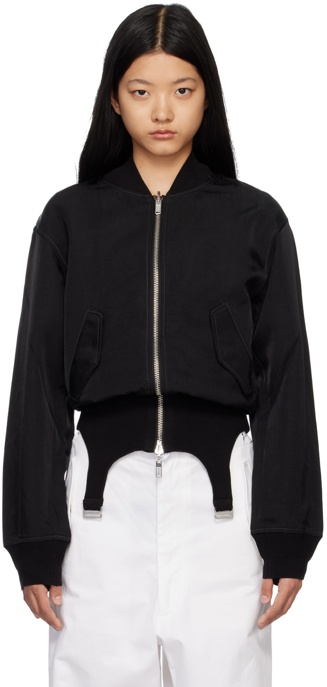 Dion Lee Black Convertible Rib Reversible Bomber Jacket Dion Lee