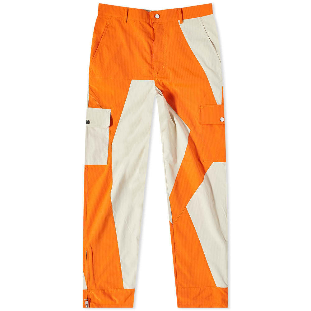 JW Anderson Men's Patchwork Trouser in Cement/Orange JW Anderson