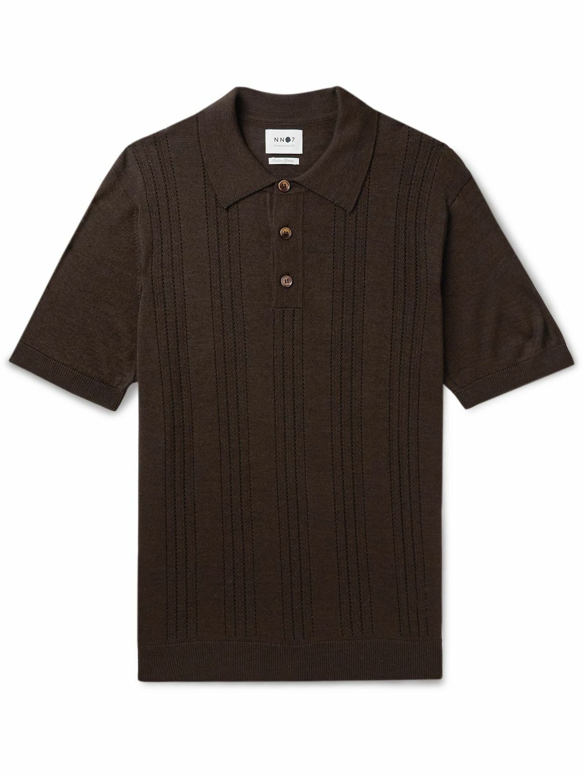 NN07 - Thor Wool-Blend Polo Shirt - Brown NN07
