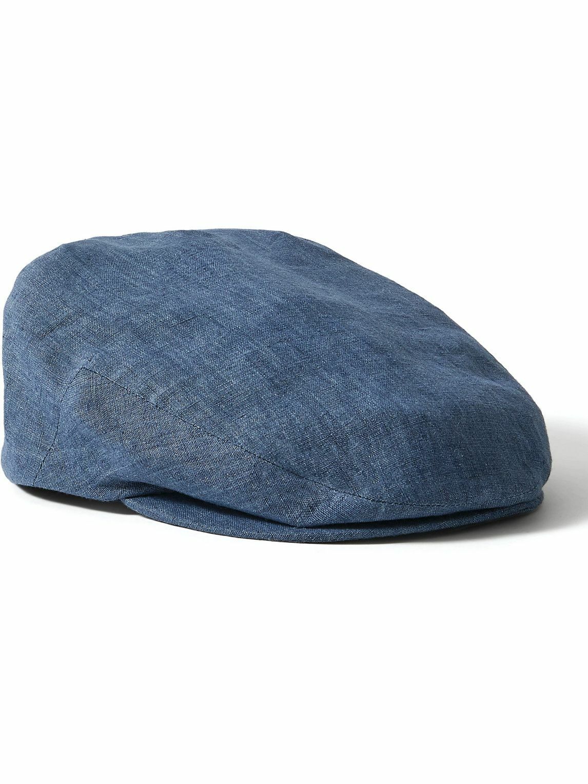 Lock & Co Hatters - Glen Linen Flat Cap - Blue Lock & Co Hatters