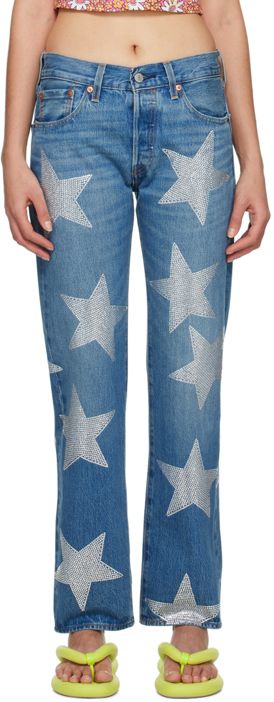 Collina Strada Blue Levi's Edition Rhinestone Star Jeans Collina Strada