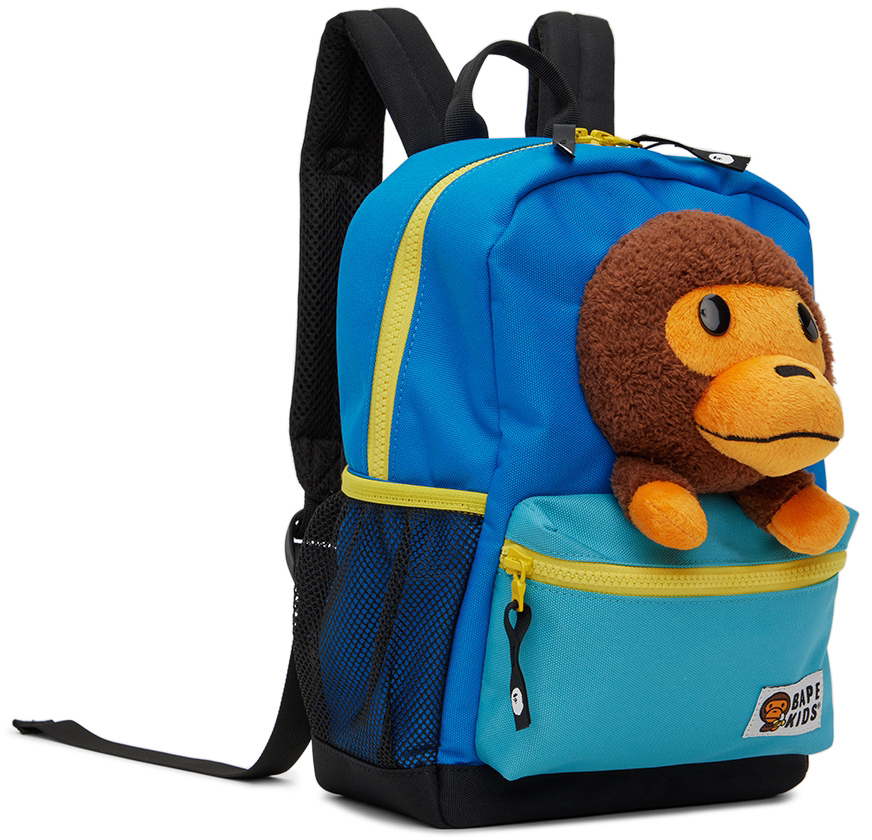 BAPE Kids Blue Baby Milo Plush Backpack A Bathing Ape