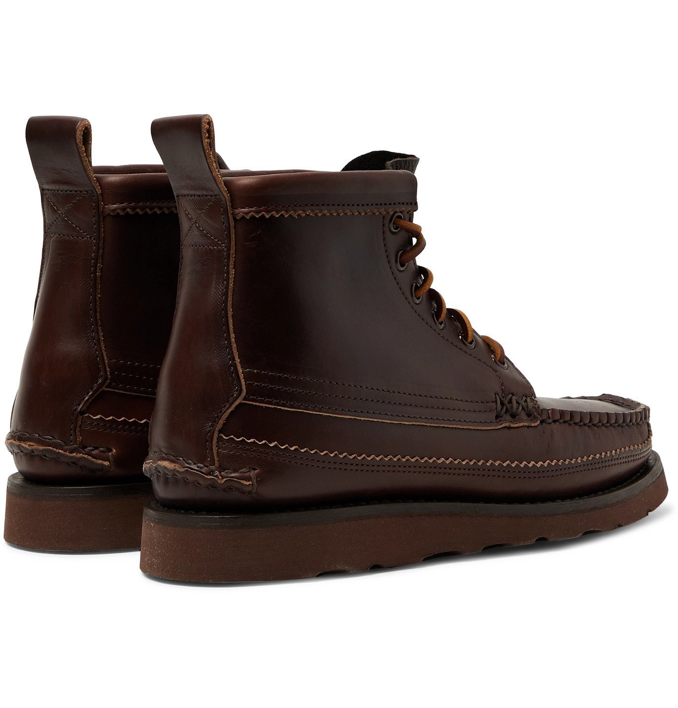 Yuketen - Maine Guide 6 Eye Smooth and Full-Grain Leather Boots - Brown ...