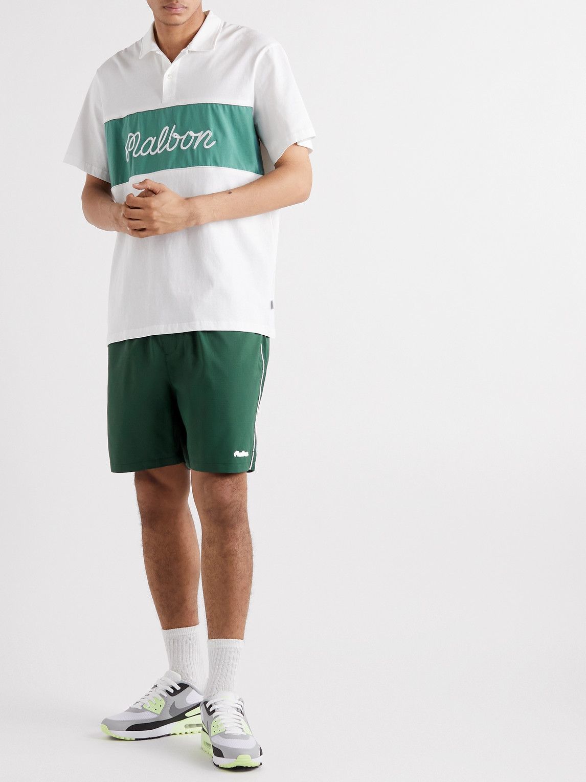 Malbon Golf - Bon Sport Piped Ripstop Golf Shorts - Green Malbon Golf