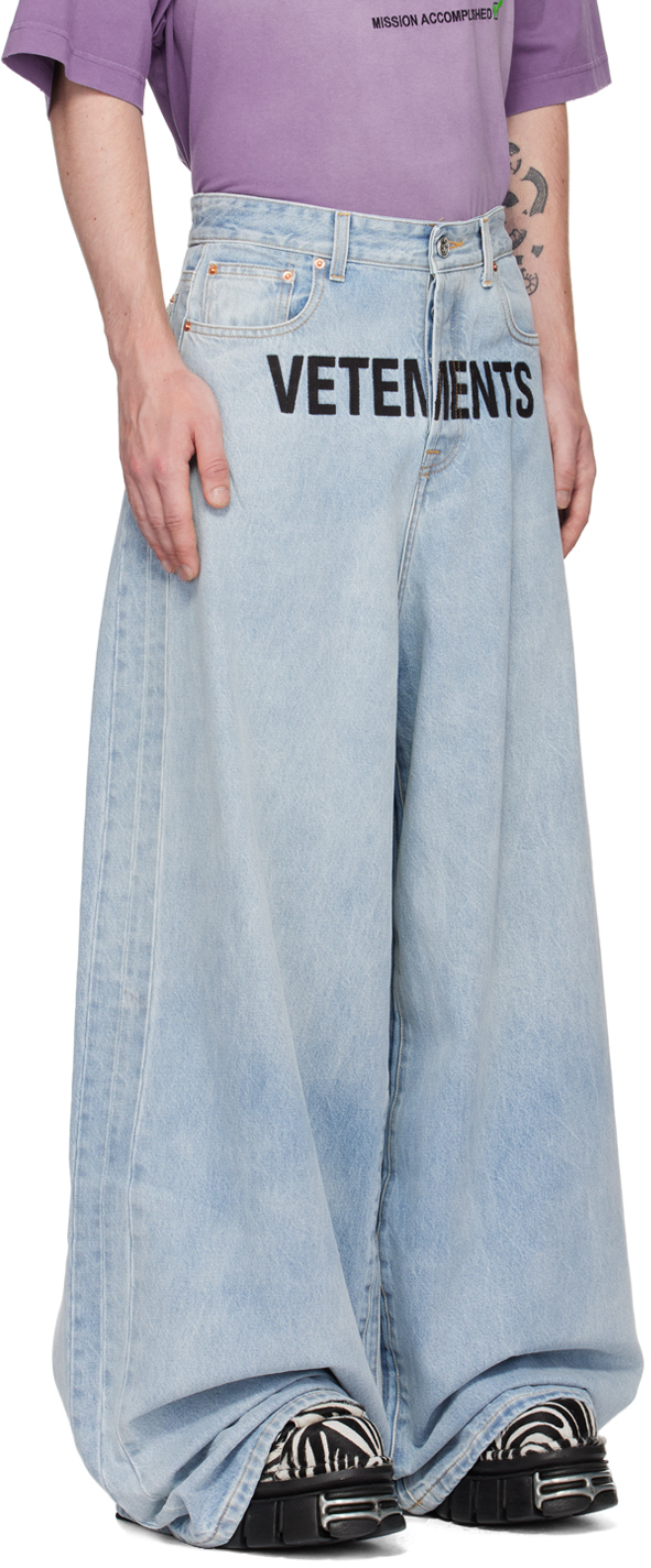 VETEMENTS Blue Embroidered Jeans Vetements