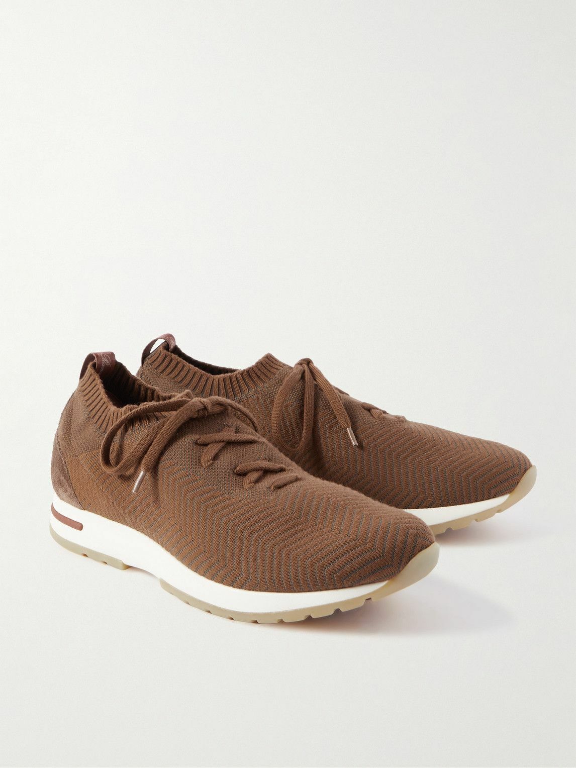 Loro Piana - 360 Flexy Walk Stretch-Knit Slip-On Sneakers - Brown Loro ...