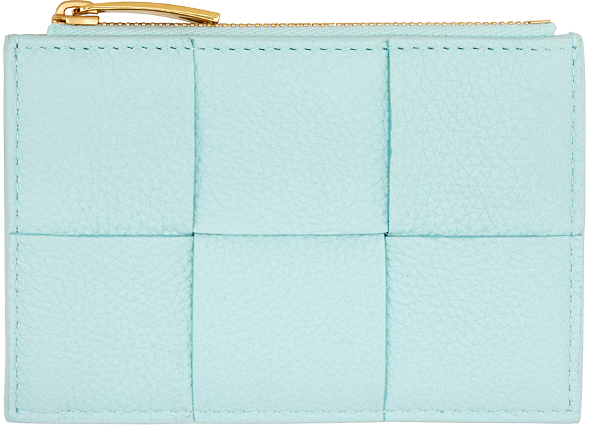 Bottega Veneta Blue Zip Card Holder Bottega Veneta
