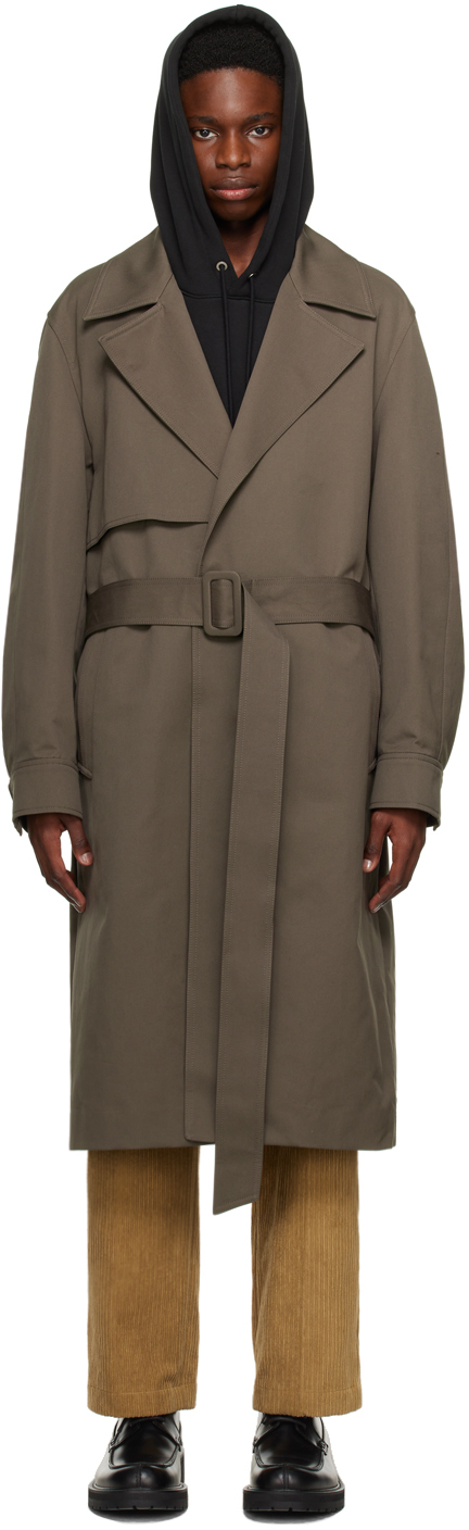 Solid Homme Khaki Belt Trench Coat Solid Homme