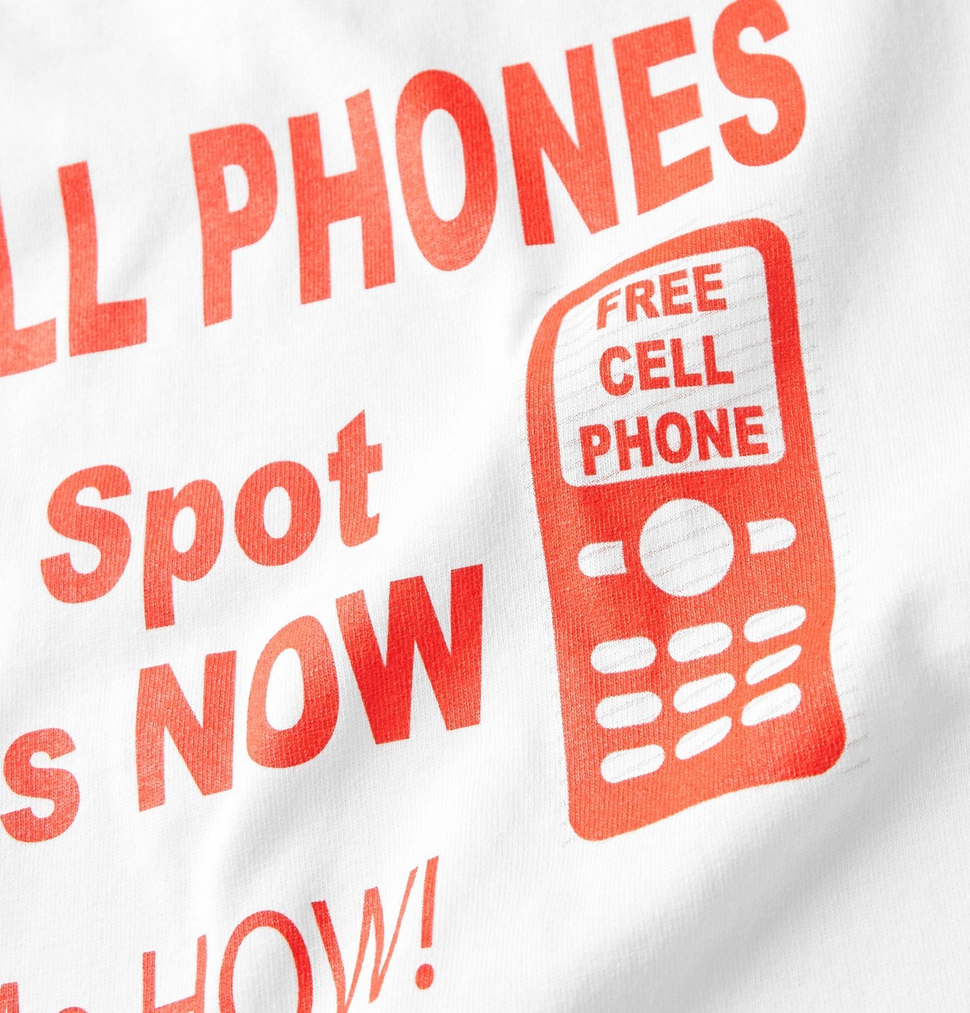 PARADISE - Free Cell Phones Printed Cotton-Jersey T-Shirt - White PARADISE