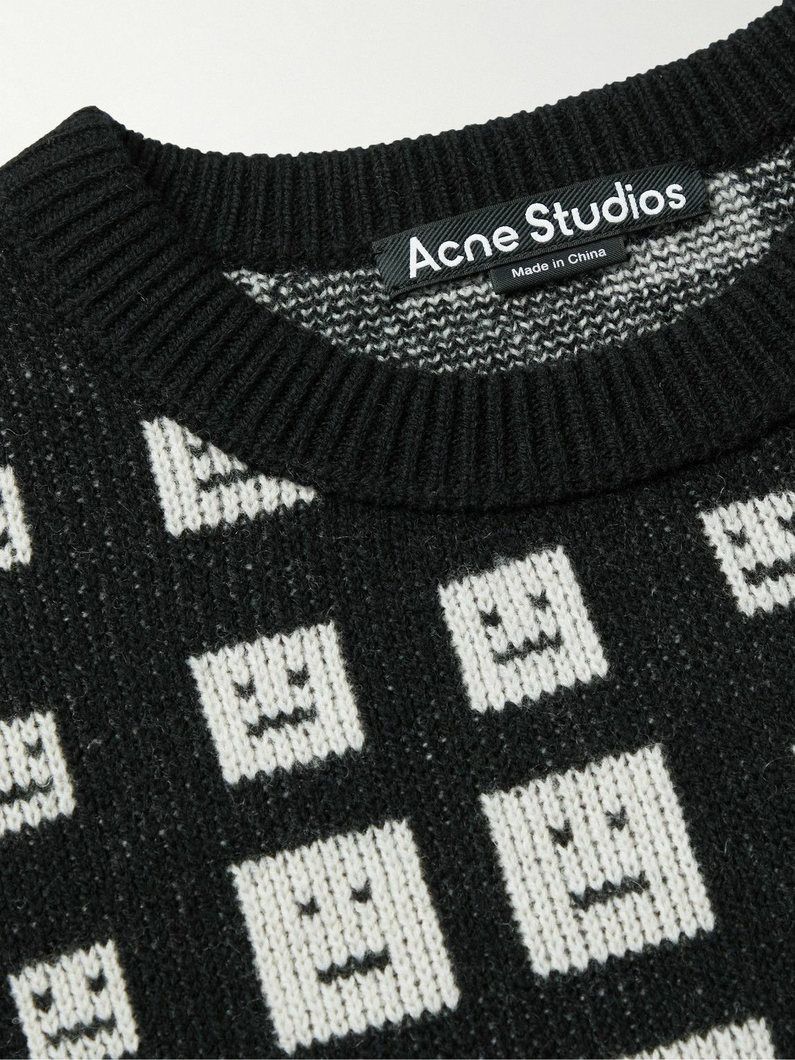 Acne Studios - Logo-Jacquard Wool Sweater - Black Acne Studios