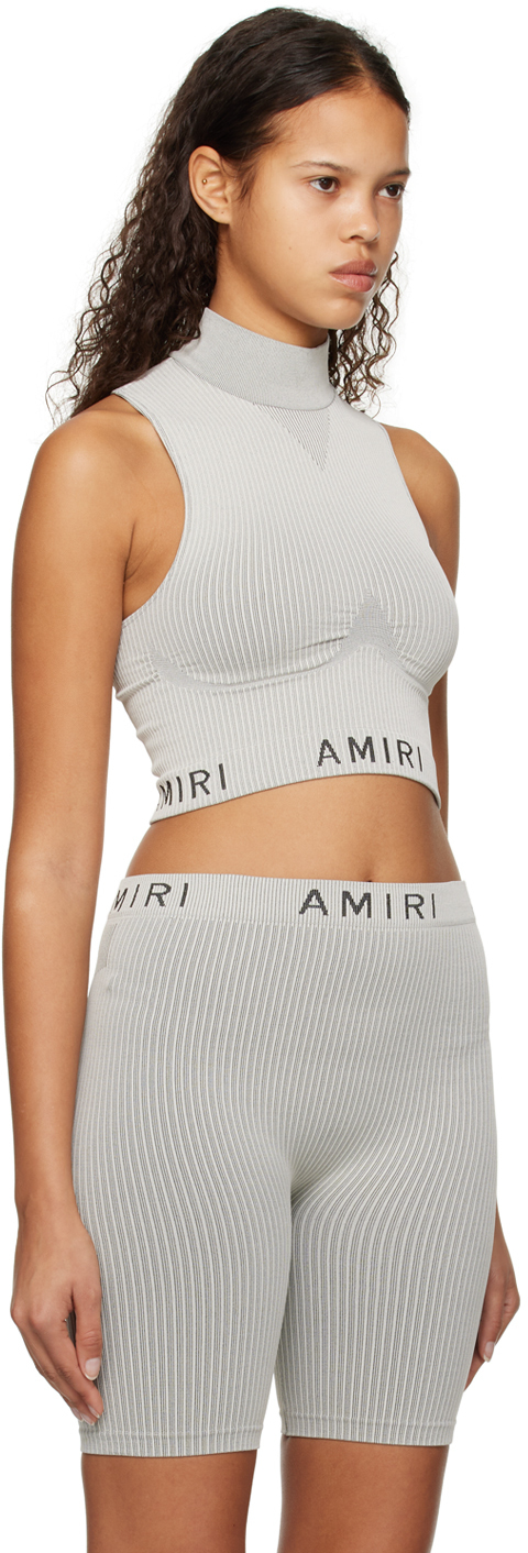 AMIRI Gray Mock Neck Sports Bra Amiri