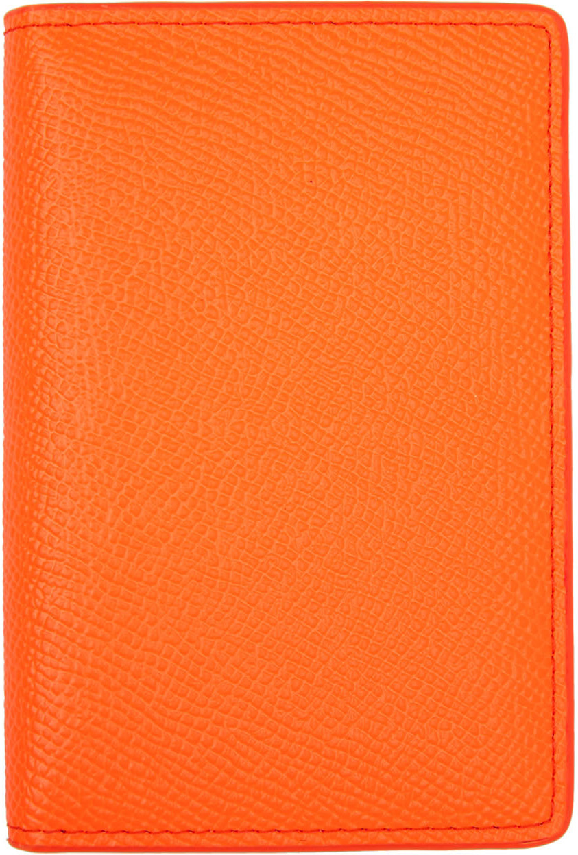 Maison Margiela Orange Leather Card Holder Maison Margiela