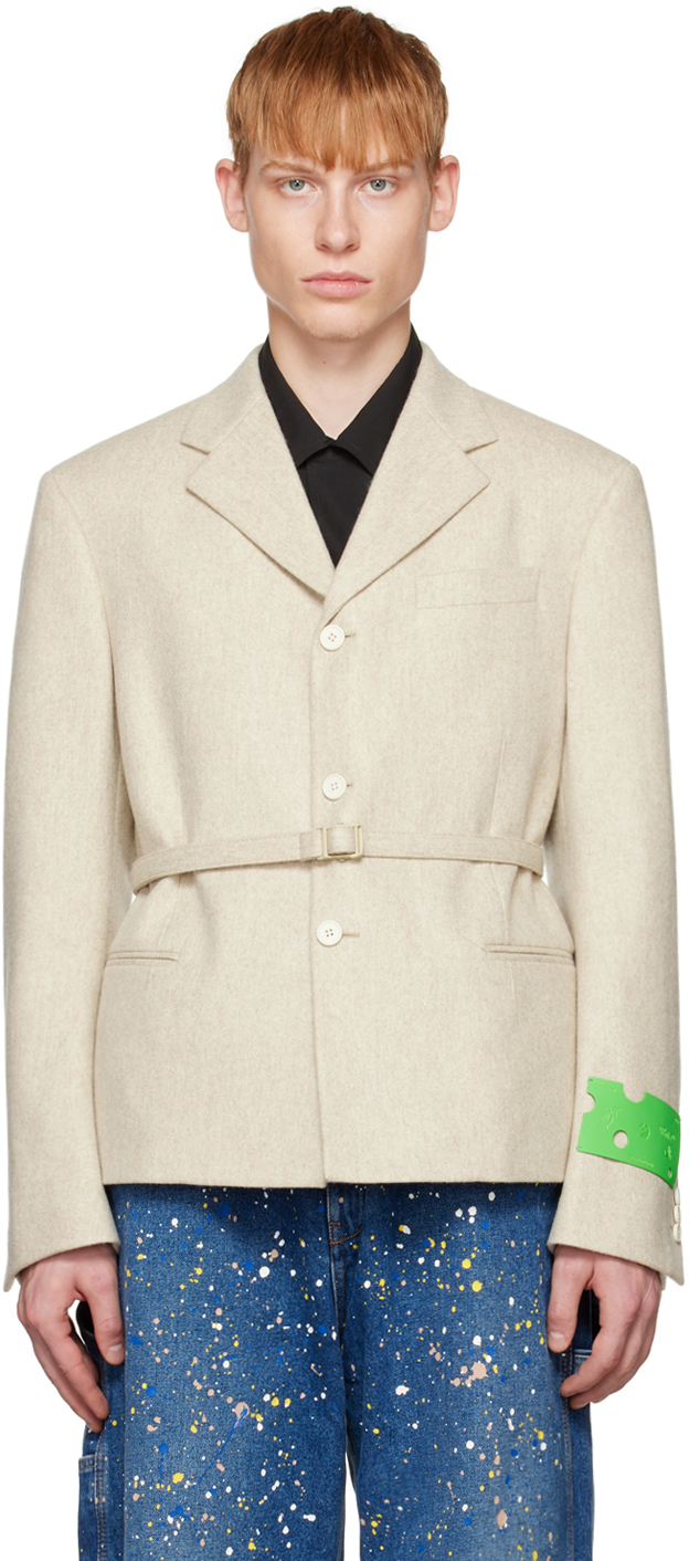 Off-White Beige Skate Blazer Off-White