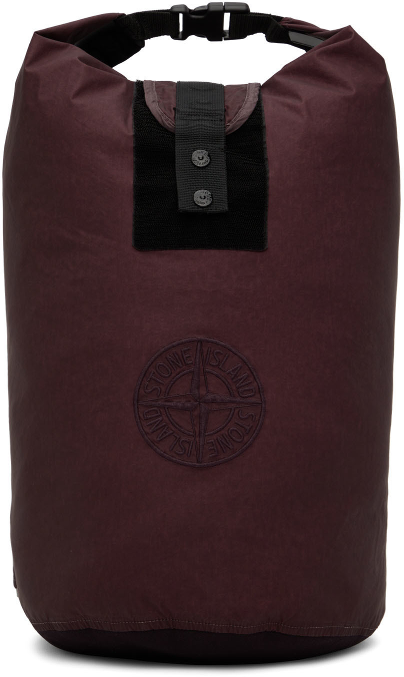 Stone Island Burgundy Roll Top Backpack Stone Island