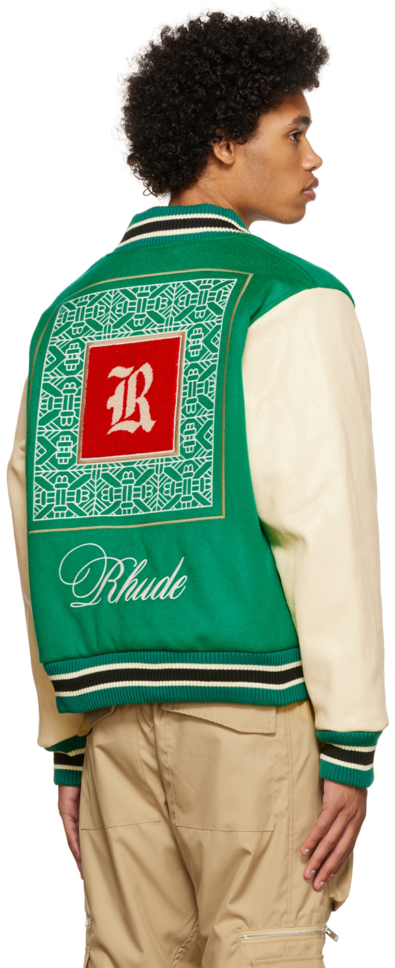 Rhude Green Varsity Jacket Rhude