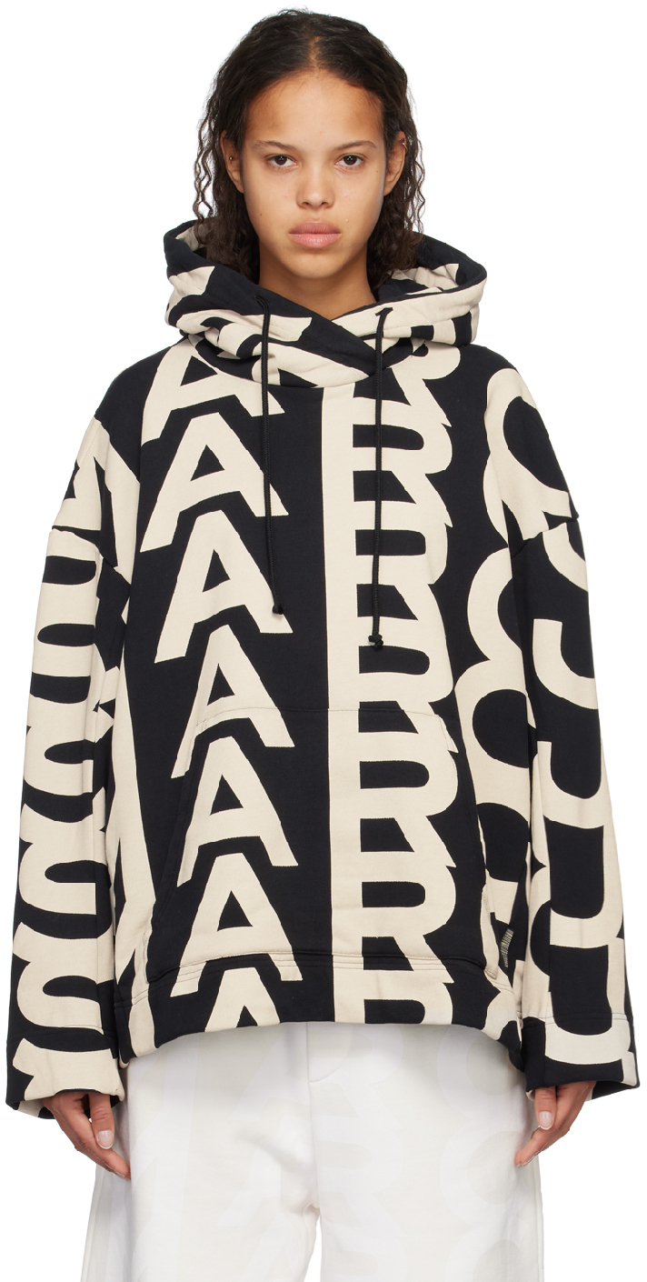 Marc Jacobs Black & Beige 'The Monogram' Hoodie Marc Jacobs