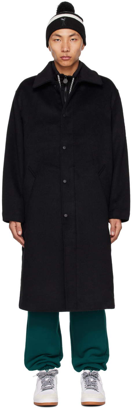 AMI Alexandre Mattiussi Black Puma Edition Coat AMI Alexandre Mattiussi