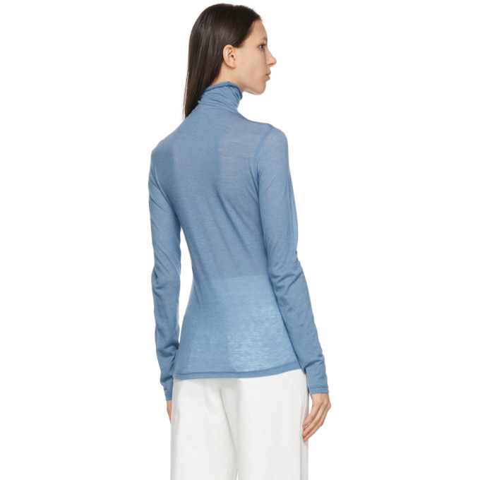 LVIR Blue Natural Cutting Top Turtleneck LVIR