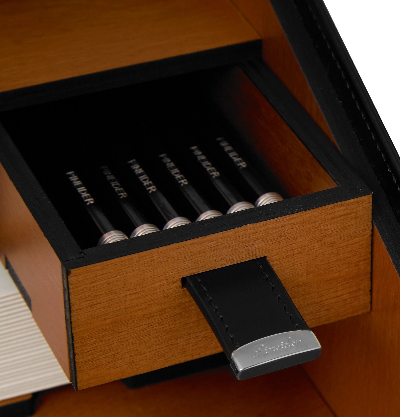 Pineider - 1949 Leather Travel Writing Desk Set - Black Pineider