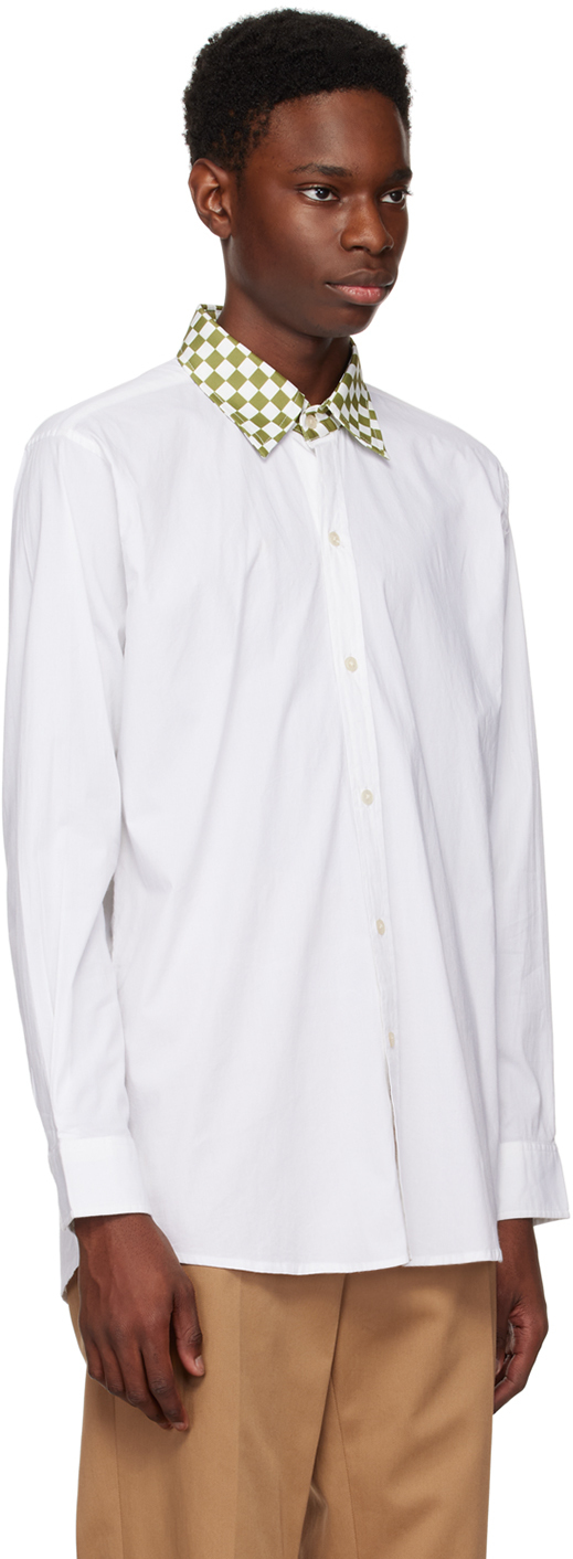 Connor McKnight White Checkerboard Collar Shirt