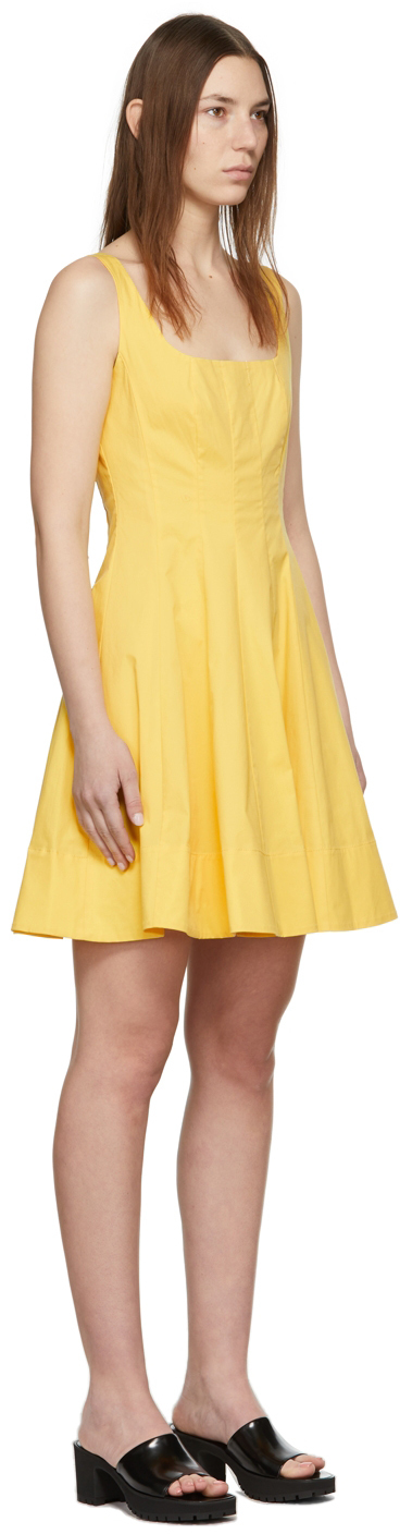 Staud Yellow Mini Wells Dress Staud
