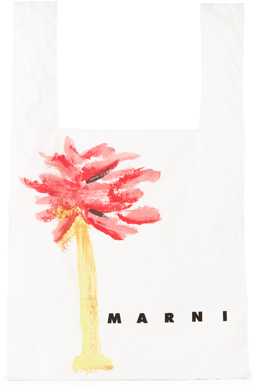 Marni Kids White Flower Tote Marni