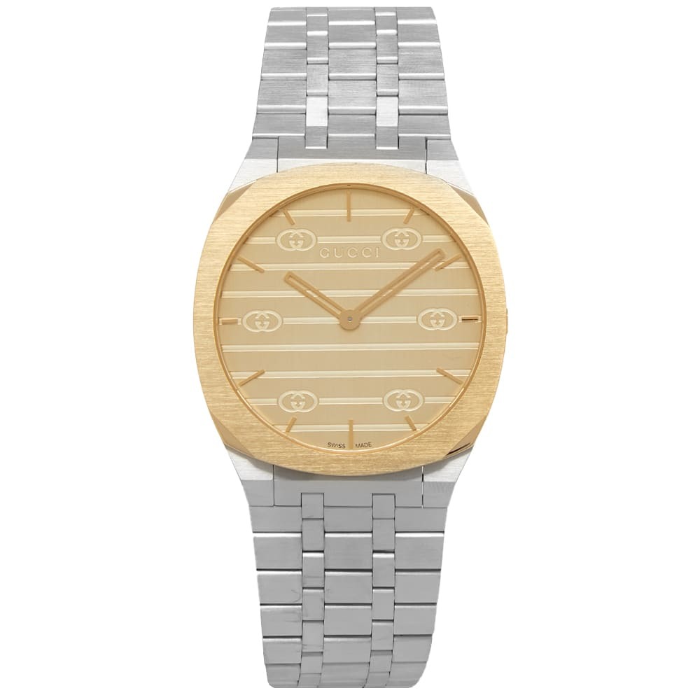 Gucci Men's H 25 38mm Watch in Gold/Silver Gucci