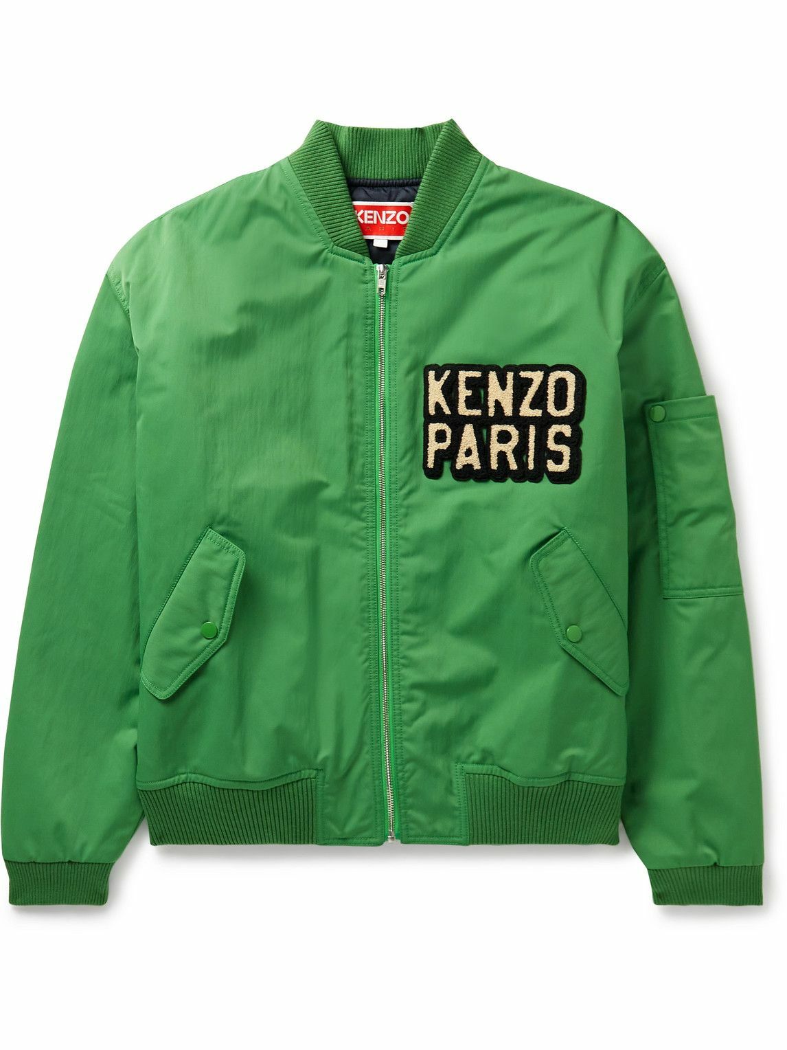 KENZO - Logo-Appliquéd Shell Bomber Jacket - Green Kenzo