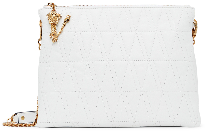 Versace White Virtus Shoulder Bag Versace