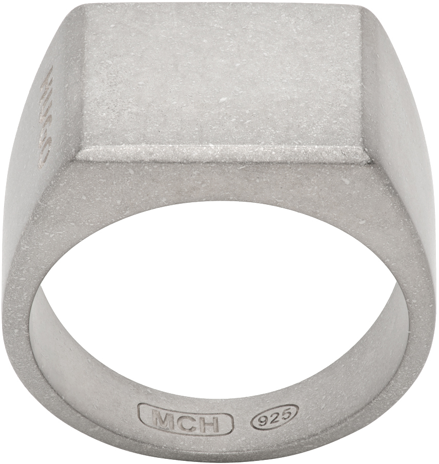 Hugo Silver Engraved Ring Hugo Boss