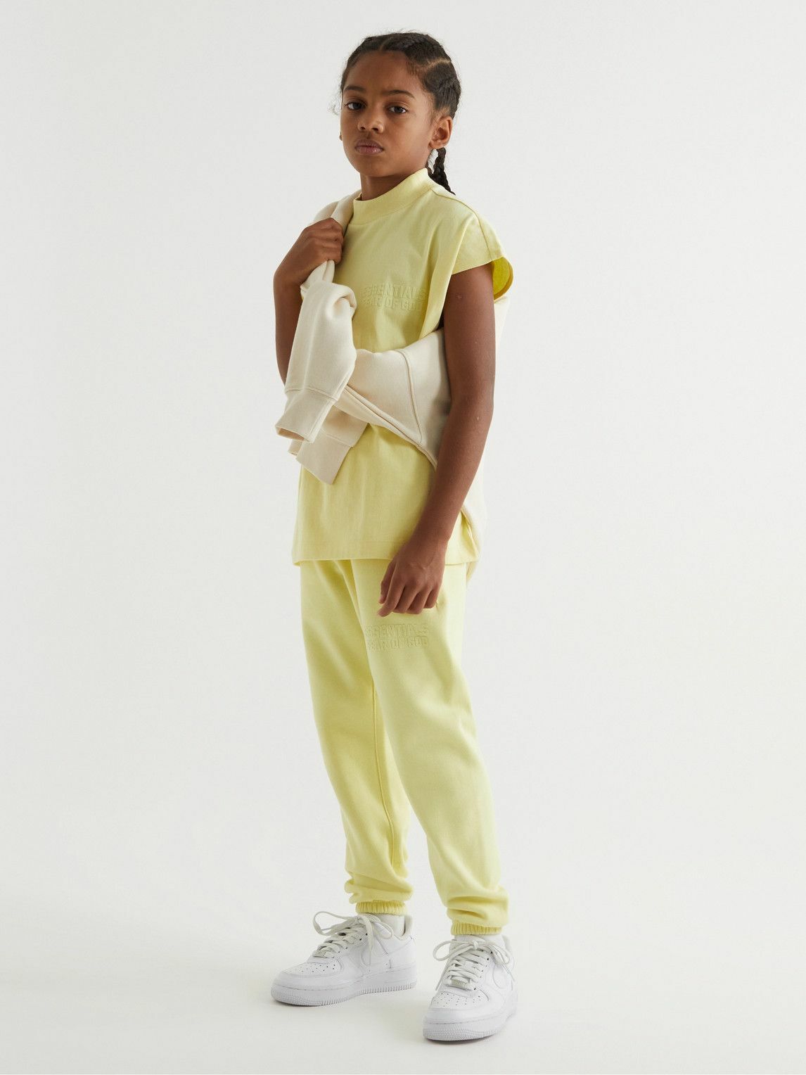 Fear of God Essentials Kids - Tapered Logo-Flocked Cotton-Blend Jersey ...