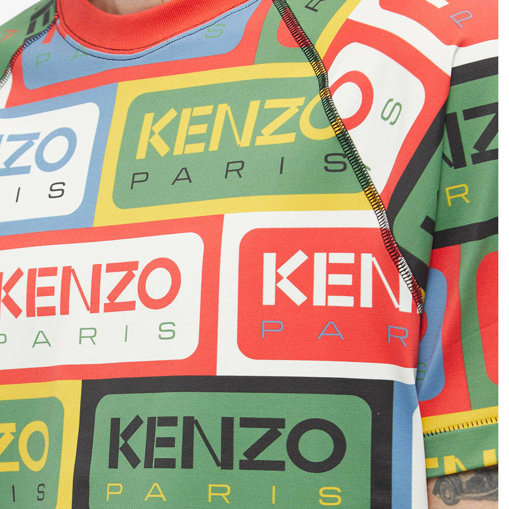 Kenzo Paris Men's Label Slim T-Shirt in Multicolor Kenzo