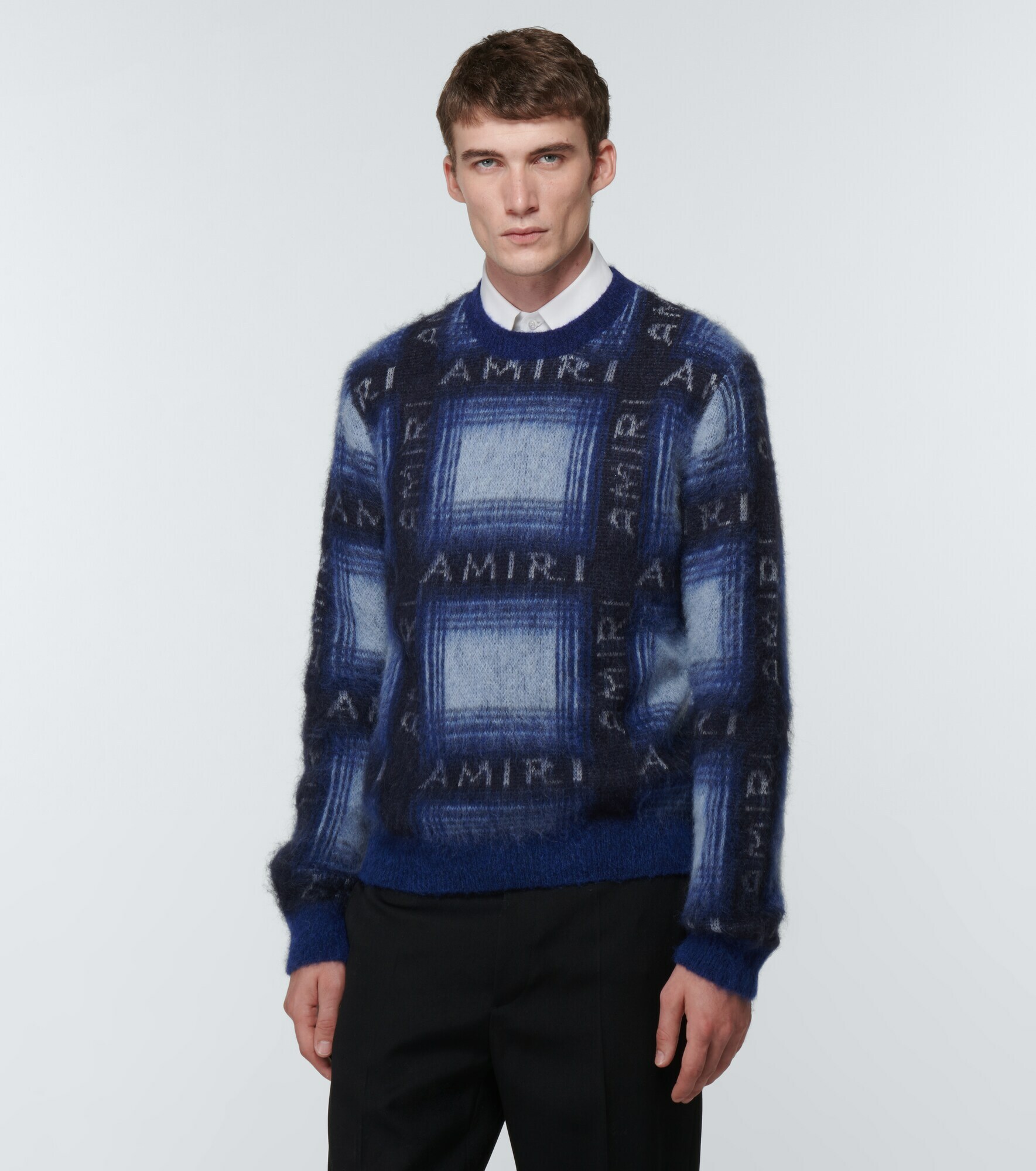 Amiri - Plaid mohair-blend sweater Amiri