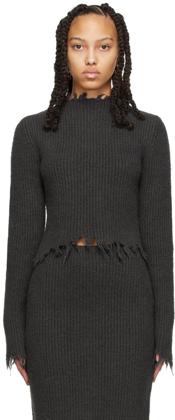 Balenciaga Brown Raw Edge Sweater Balenciaga