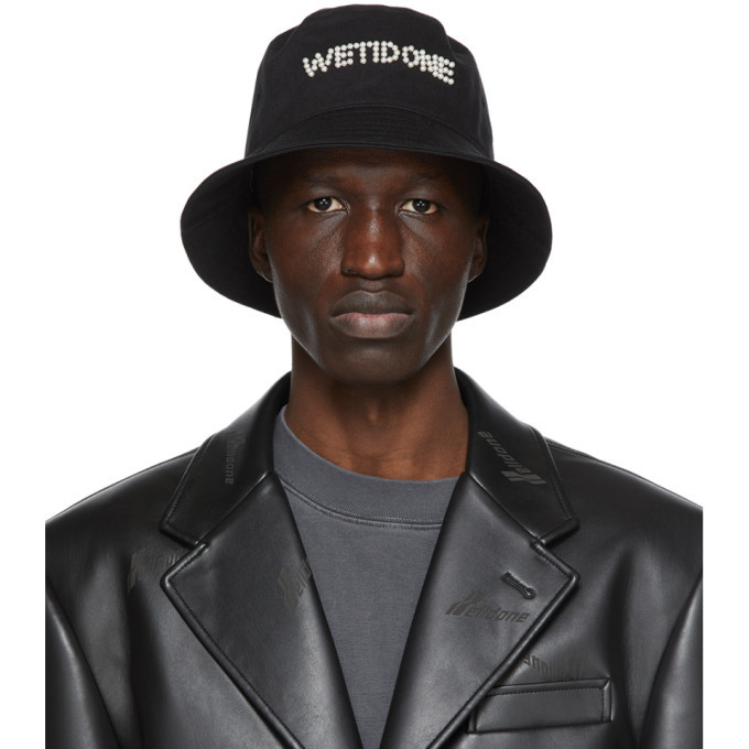 We11done Black Pearl Logo Bucket Hat We11done