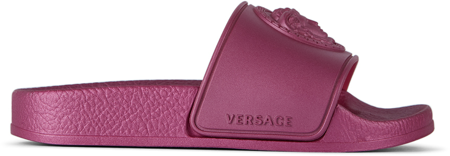 Versace Kids Pink Medusa Pool Slides Versace