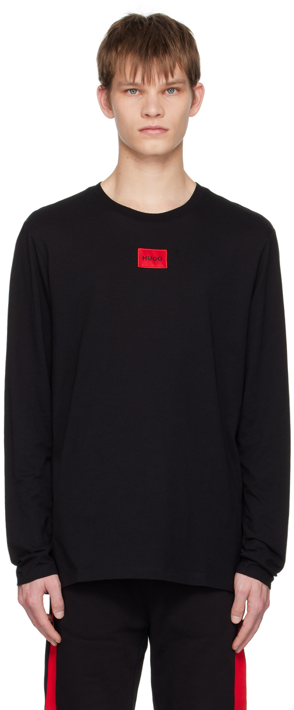 Hugo Black Crewneck Long Sleeve T-Shirt Hugo Boss