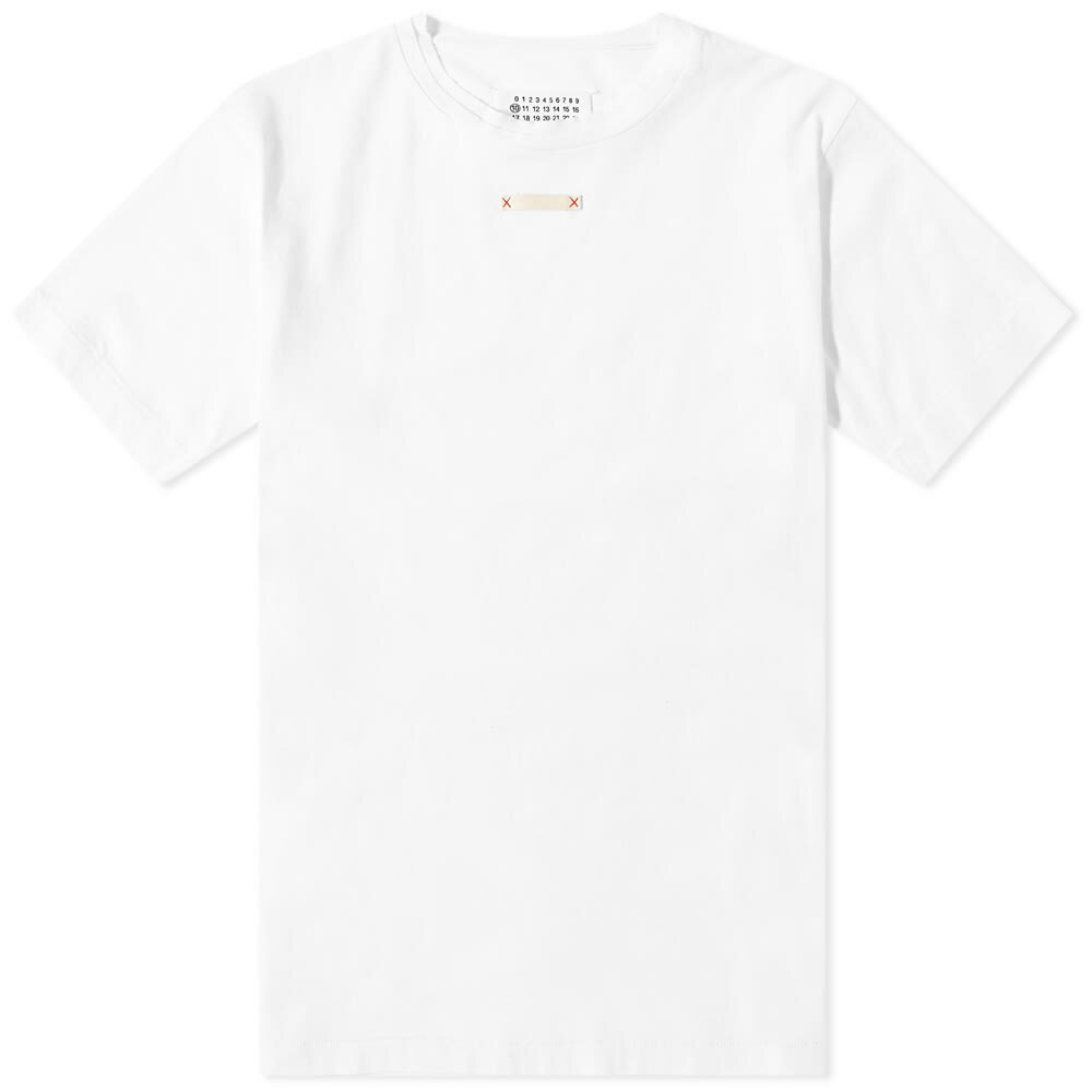 Maison Margiela Men's Name Tag T-Shirt in White Maison Margiela