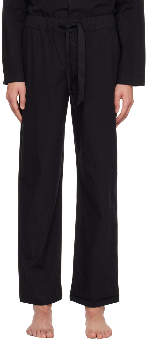 Tekla Black Drawstring Pyjama Pants Tekla Fabrics