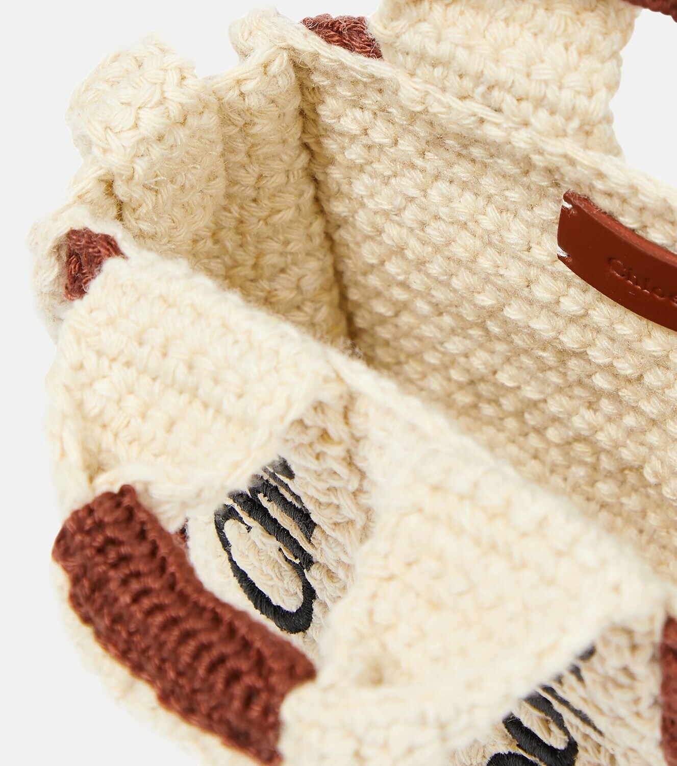 Chloe - Woody Mini crochet tote bag Chloe