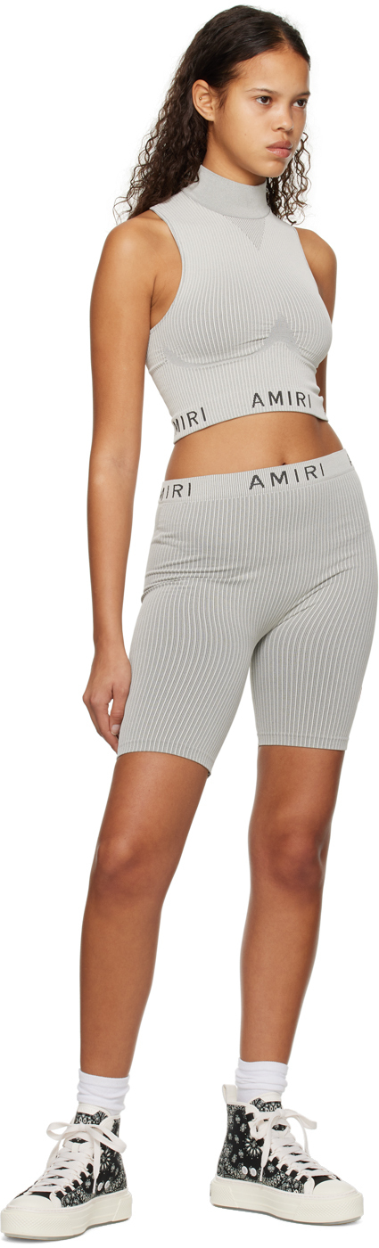 AMIRI Gray Mock Neck Sports Bra Amiri