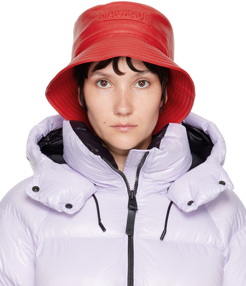 Mackage Red Logo Bucket Hat Mackage