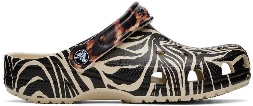 Crocs Off-White & Black Classic Zebra Clogs Crocs
